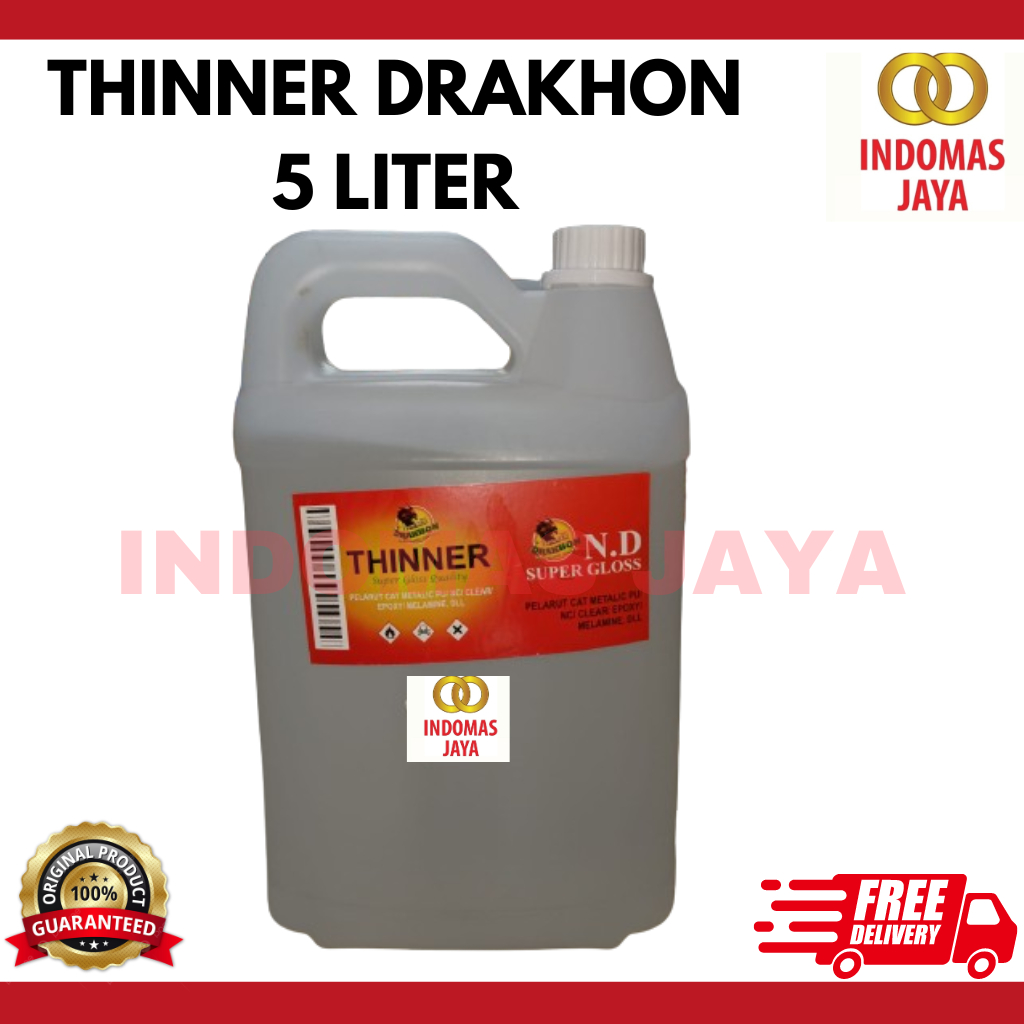Jual THINNER SUPER GLOSS QUALITY 5 LITER - THINNER DRAKHON 5 LITER | Shopee Indonesia