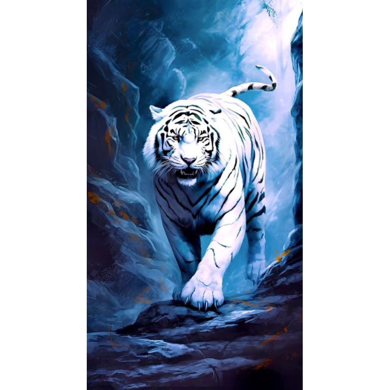 Jual Poster Cetak Hiasan Dinding Jumbo Gambar Macan Putih Uk 100x70 Cm ...