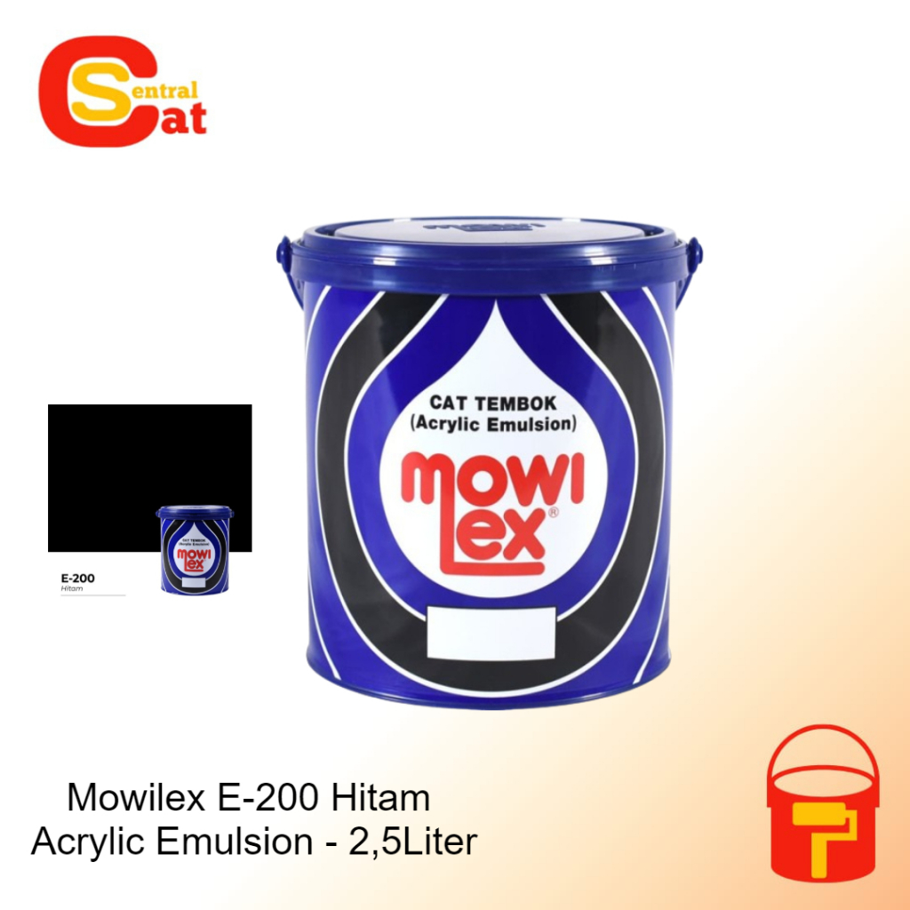 Jual Cat Tembok Mowilex E-200 Hitam Acrylic Emulsion - 2,5Liter ...