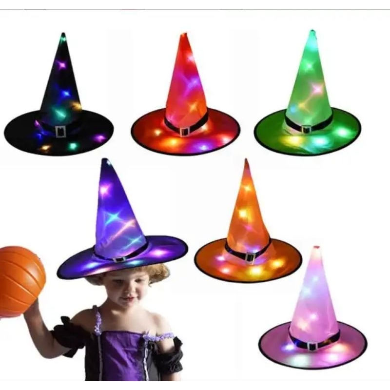Jual Topi Penyihir Witch Hat LED Topi Halloween | Shopee Indonesia