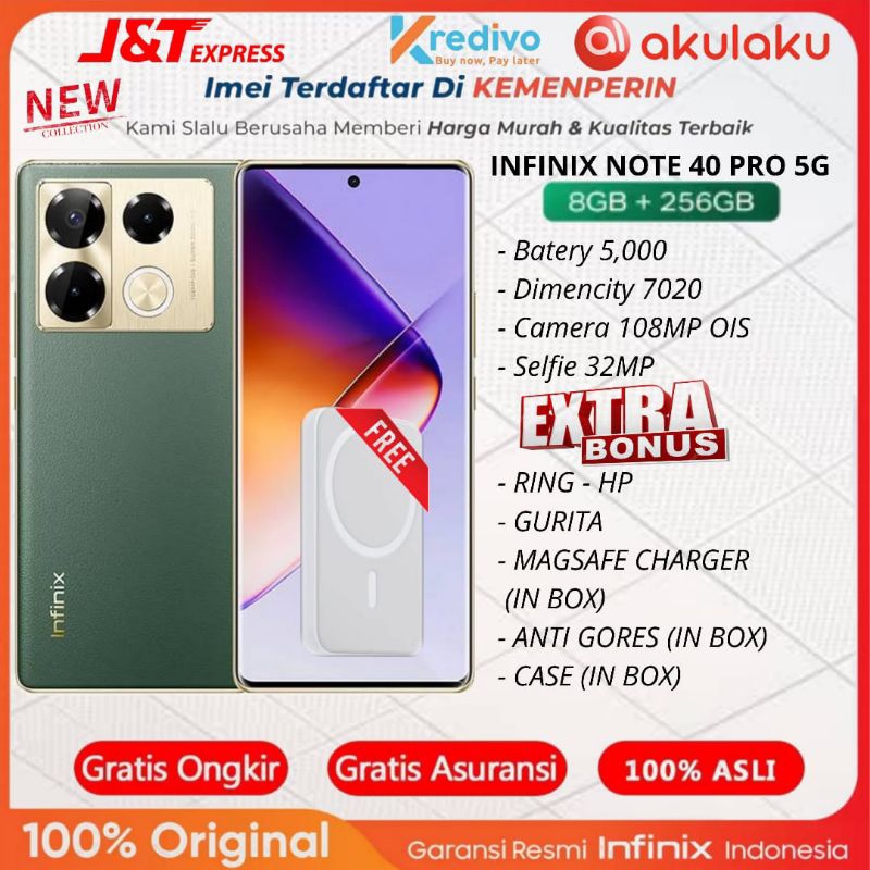 Jual INFINIX NOTE 40 PRO 5G Ram 8GB Rom 256GB 8/256 Garansi Resmi Infinix 1 Tahun | Shopee Indonesia
