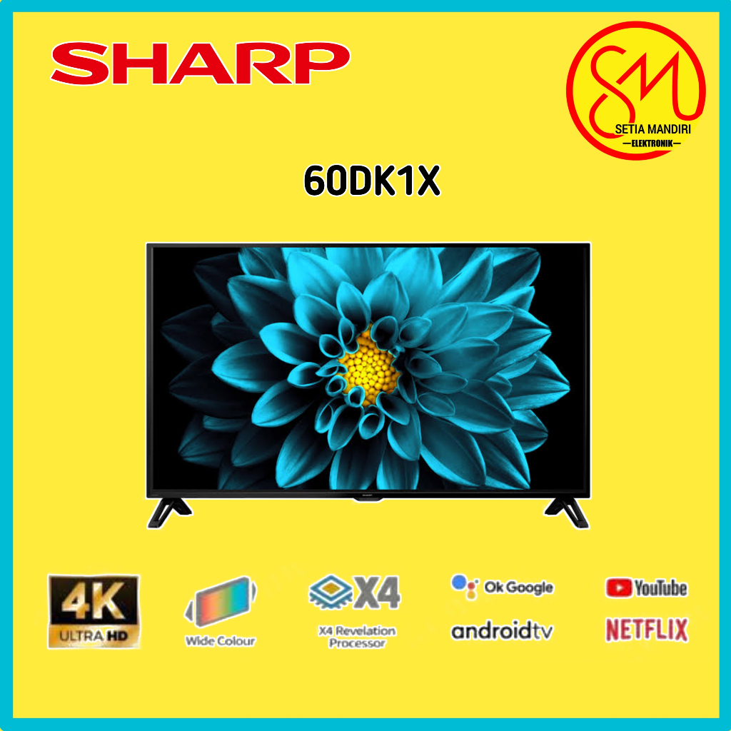 Jual LED TV SHARP 60 DK 60DK1X 60 INCH USB MOVIE UHD 4K ANDROID TV ...
