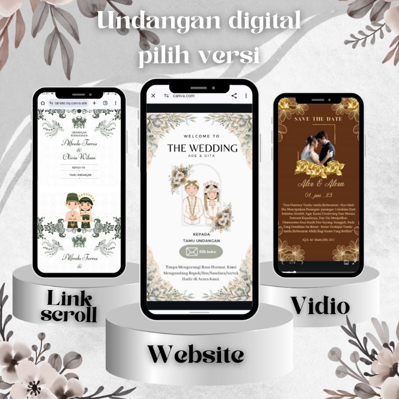 Jual Undangan digital pernikahan online murah bebas pilih custom tema ...