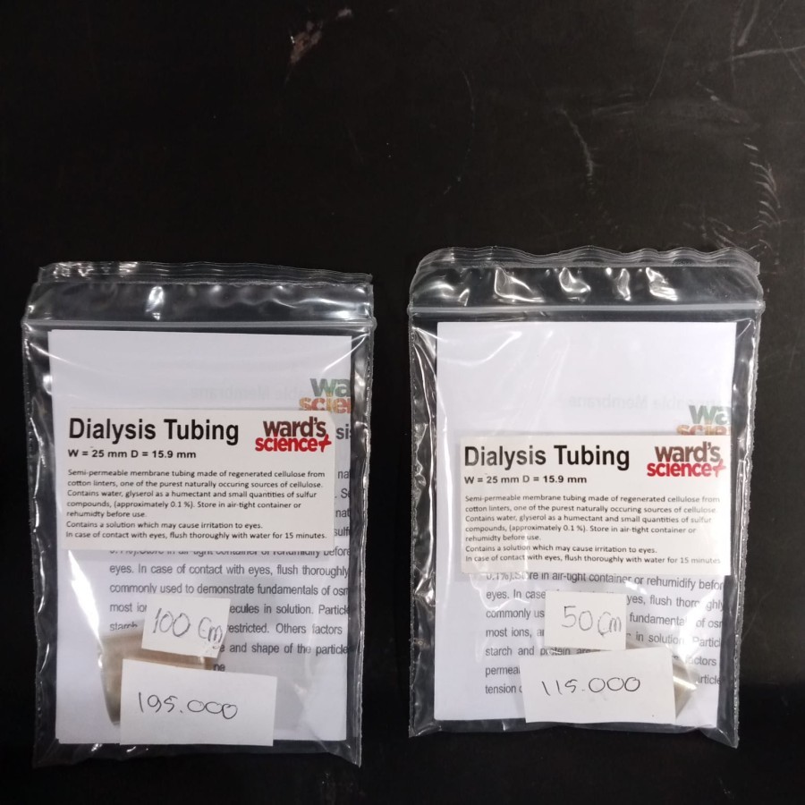 Jual Visking Tubing / Tabung Dialisis Tubing0,5m dan 1m Wards Science ...