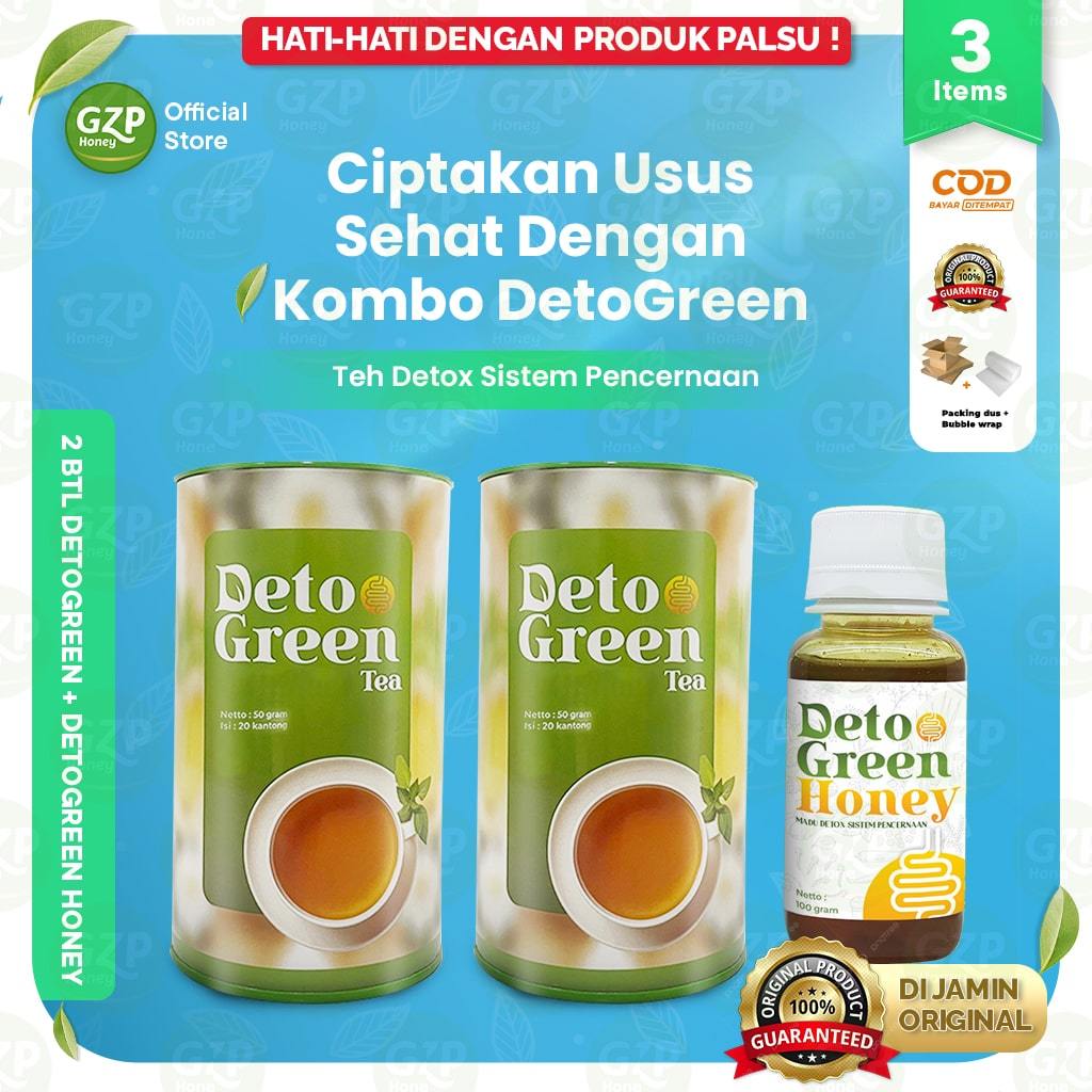 Jual DetoGreen Bundling Super Hemat Teh dan Madu Sistem Pencernaan ...