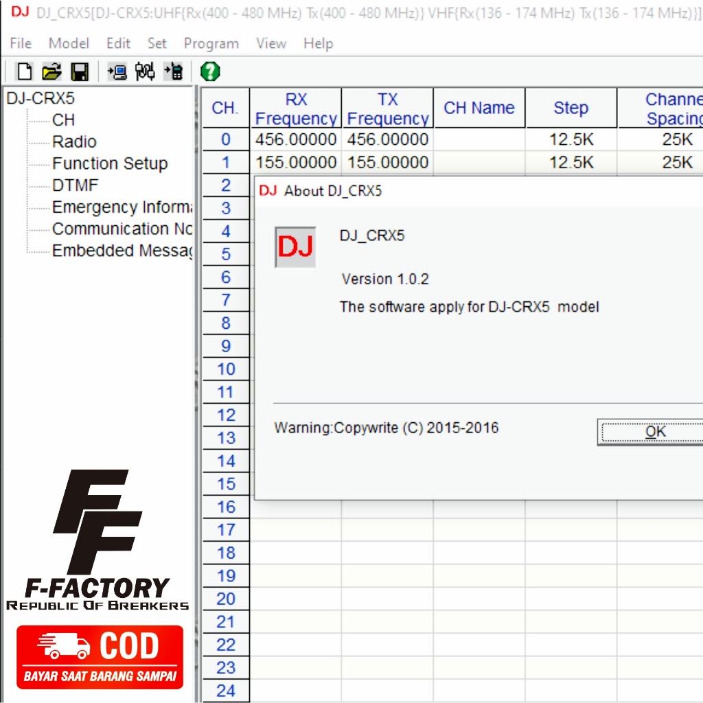 Jual Programming Software Handy Talkie Alinco CRX-5 CRX5 CRX 5. | Shopee Indonesia