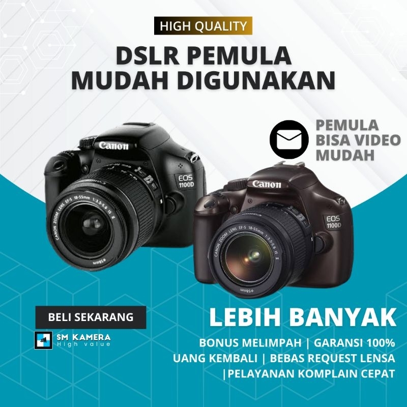 Jual TINGGAL PAKAI DSLR CANON 1100D BEBAS REQUEST LENSA DSLR PEMULA DSLR MURAH | Shopee Indonesia