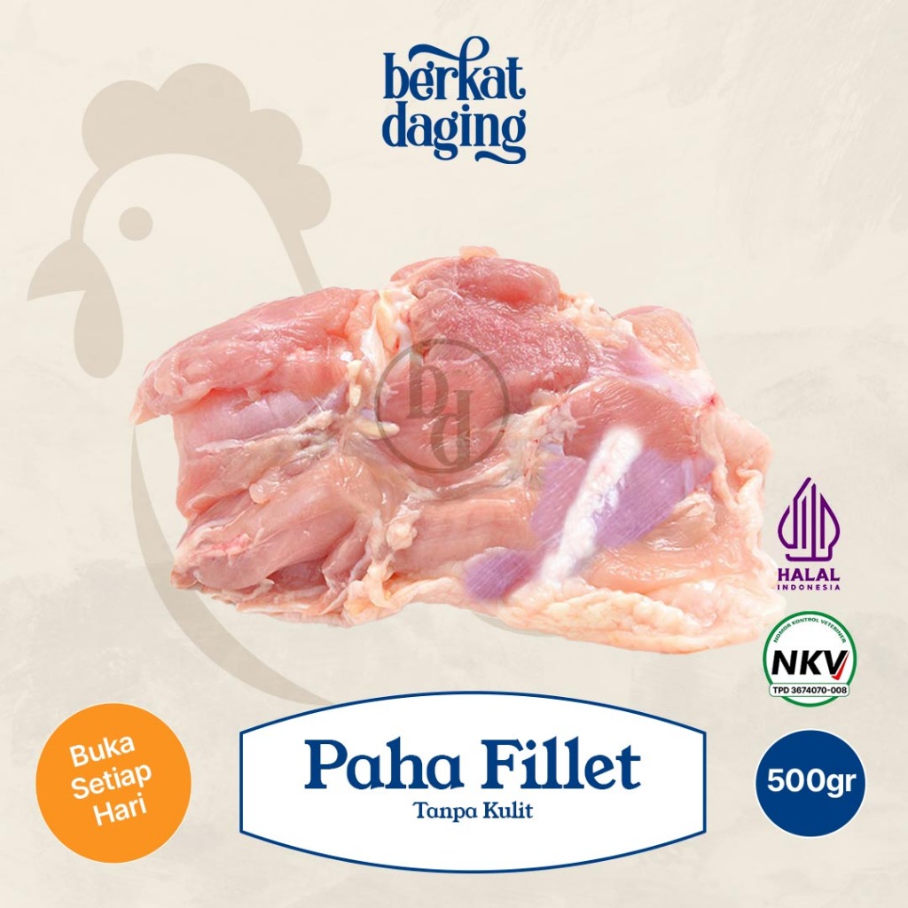 Jual Ayam Fillet Paha 500gr - Boneless Filet No Tulang Kulit BERKAT ...