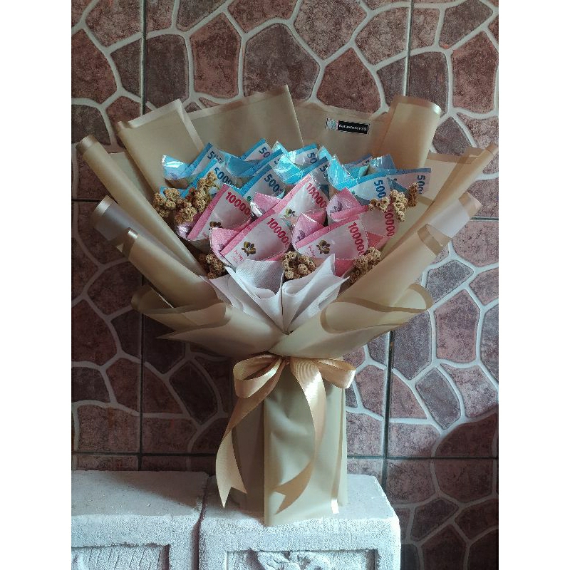 Jual Buket uang dried flower bouquet bunga kering bucket wisuda kado ...