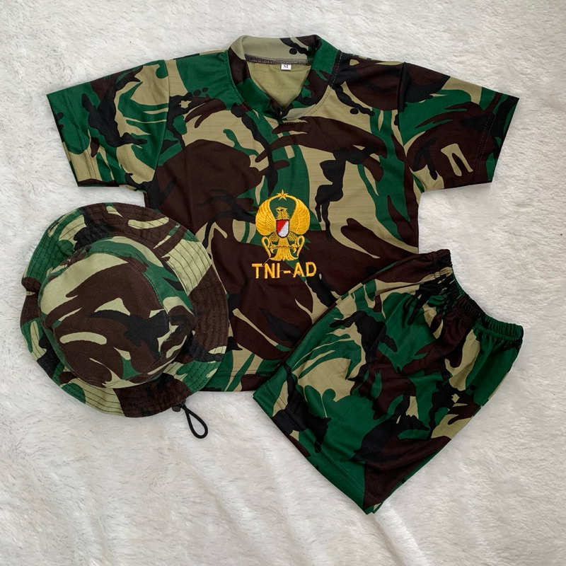 Jual Setelan satu set kaos anak pendek free topi rimba loreng malvinas - Satu paket kaos dan ...