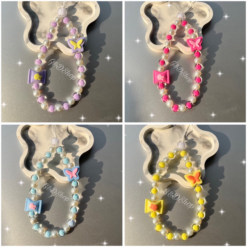 Jual Gantungan HP bracelet gelang permen dan snack/ Lanyard HP estetik ...