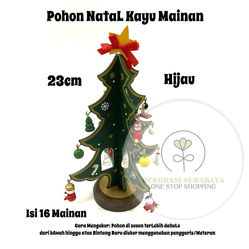 Jual Hiasan natal pohon kayu variasi gantung 23cm | Shopee Indonesia
