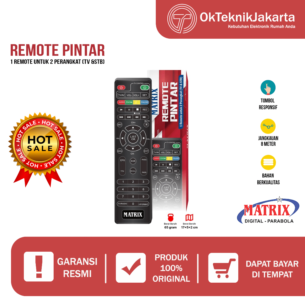 Jual [BISA COD] Remot Pintar Matrix /Remote untuk Set Top Box ...