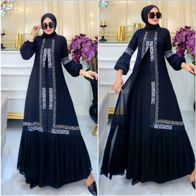 Jual GAMIS ARAB ABAYA TURKI GAMIS TERBARU AMOEBA BORDIR PAYET TERMEWAH ...