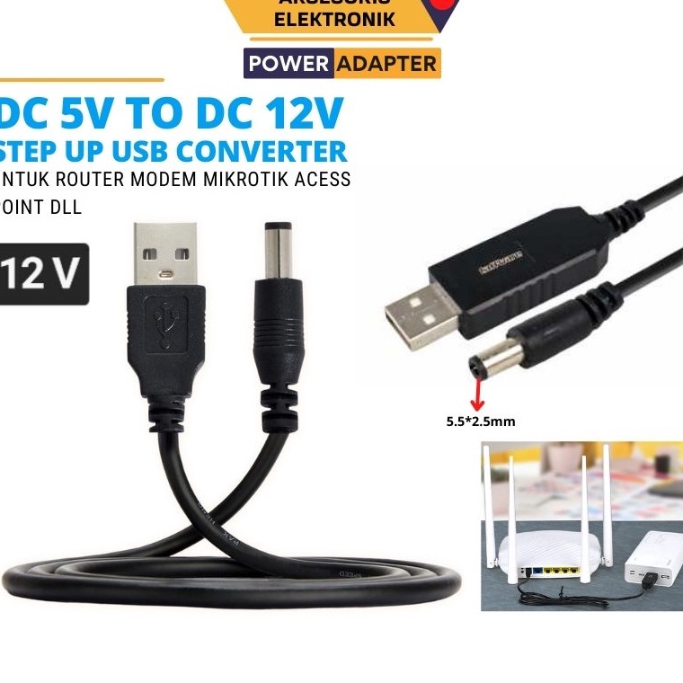 Jual Terbagus Kabel USB Powerbank To 12v Modem Router Telkomsel Orbit ...