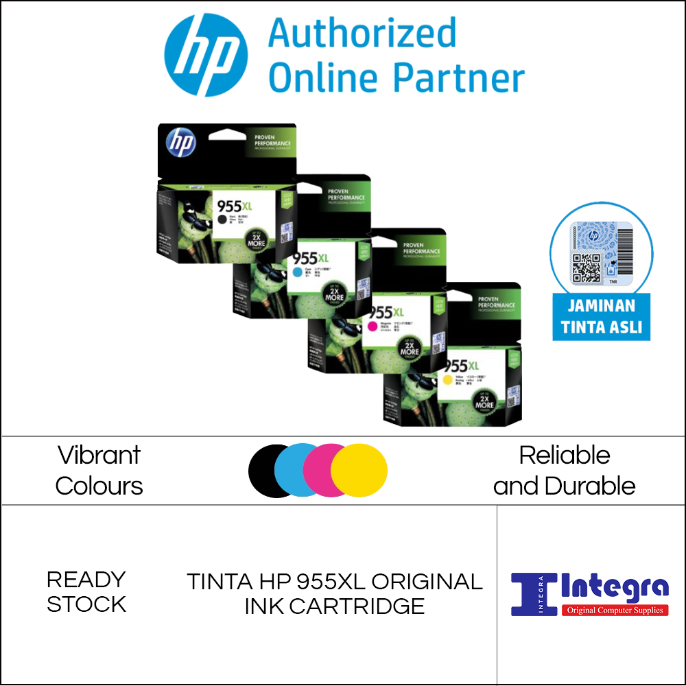 Jual Tinta HP 955XL | 955 XL ( Bk, C, M, Y ) 1 Set Original Cartridge ...