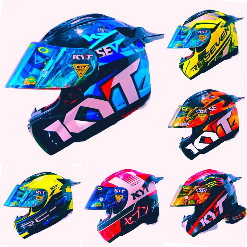 Jual Helm KYT rc7 rc seven #19 blue paket ganteng | Shopee Indonesia