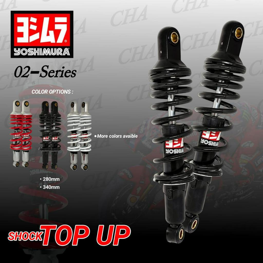 Jual Shock YOSHIMURA top up 28/32/34 hitam merah putih | Shopee Indonesia
