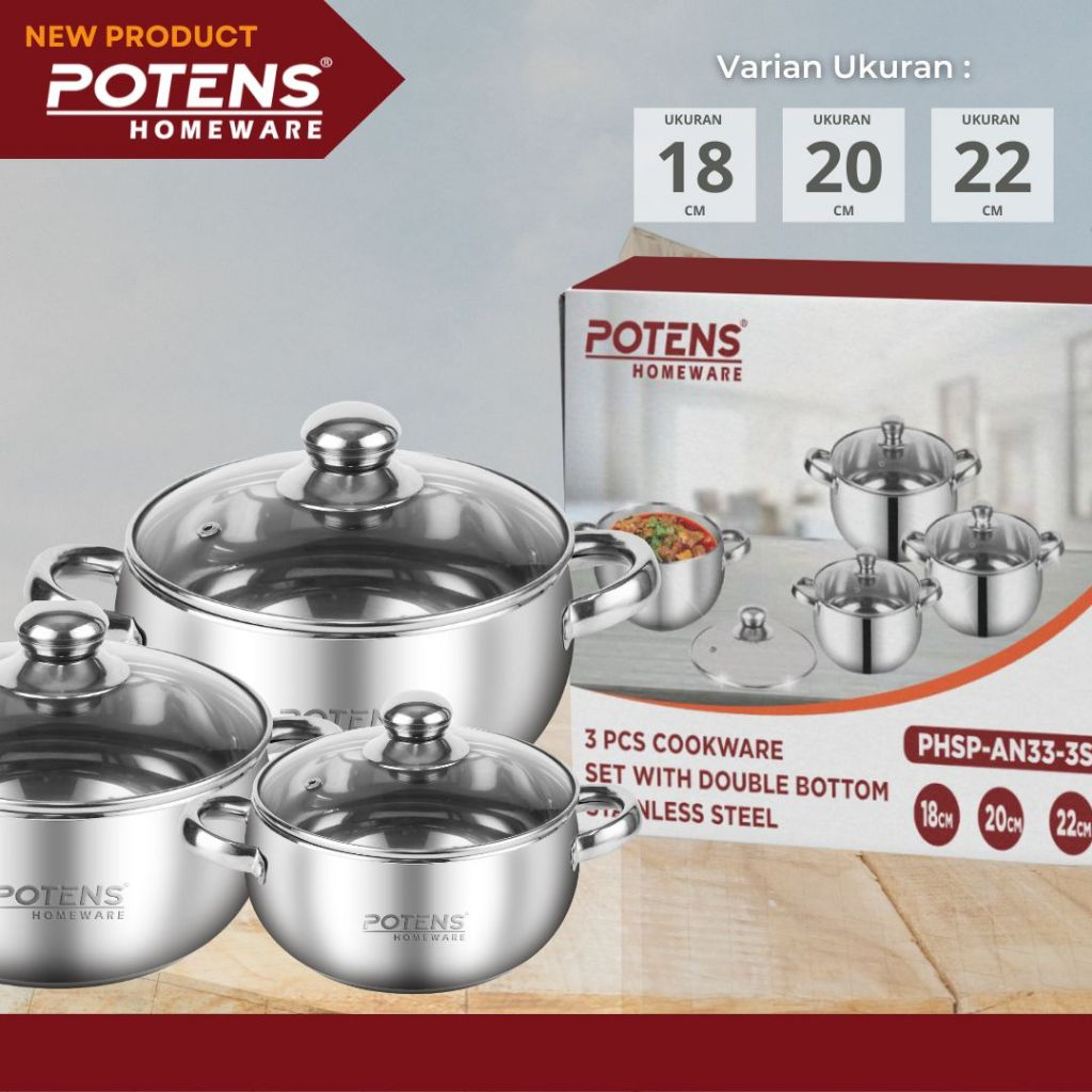 Jual Potens Panci Set isi 3pcs | Shopee Indonesia