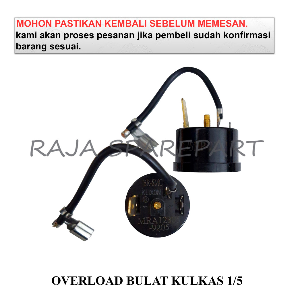 Jual OBK1/5 OVERLOAD KULKAS BULAT/ RELAY OVERLOAD KULKAS BULAT UKURAN 1 ...
