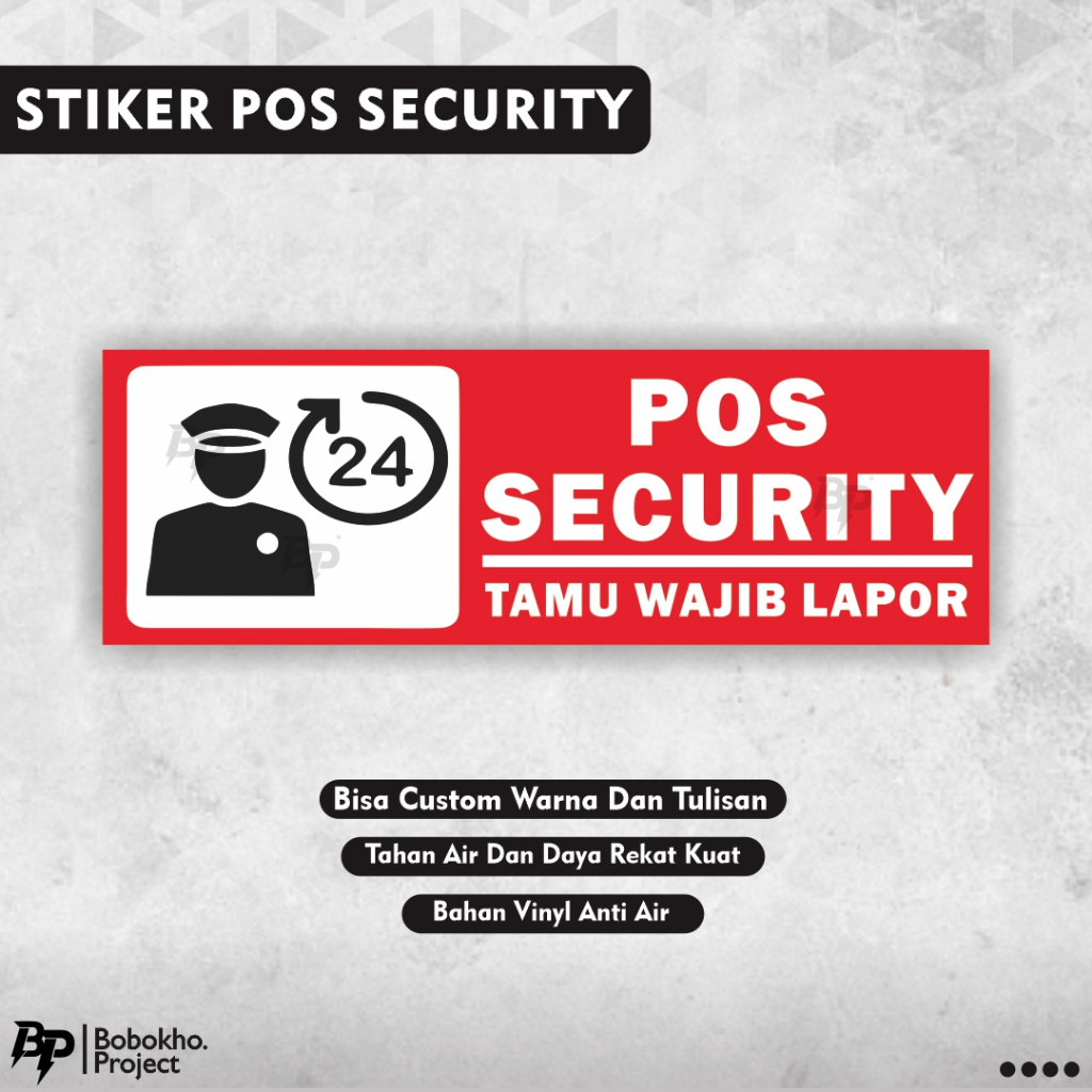 Jual Stiker Pos Security / Stiker Pos Keamanan / Stiker Pos satpam ...