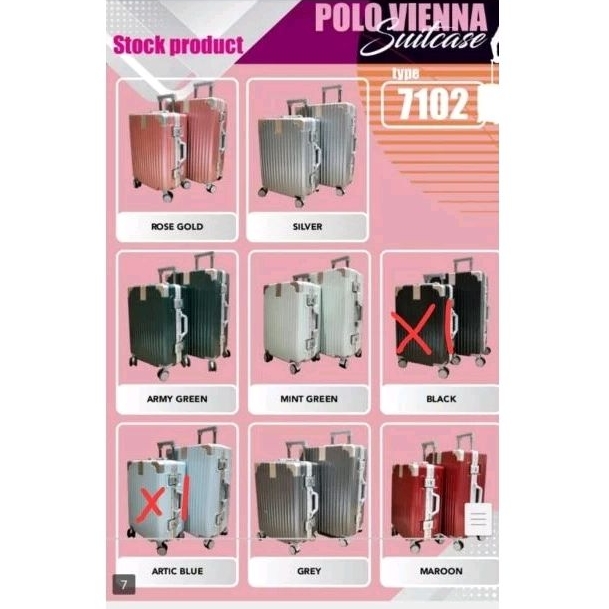 Jual Koper Fiber POLO VIENNA ALUMINIUM HARD SHELL Art. 7102 [24 INCHI ...