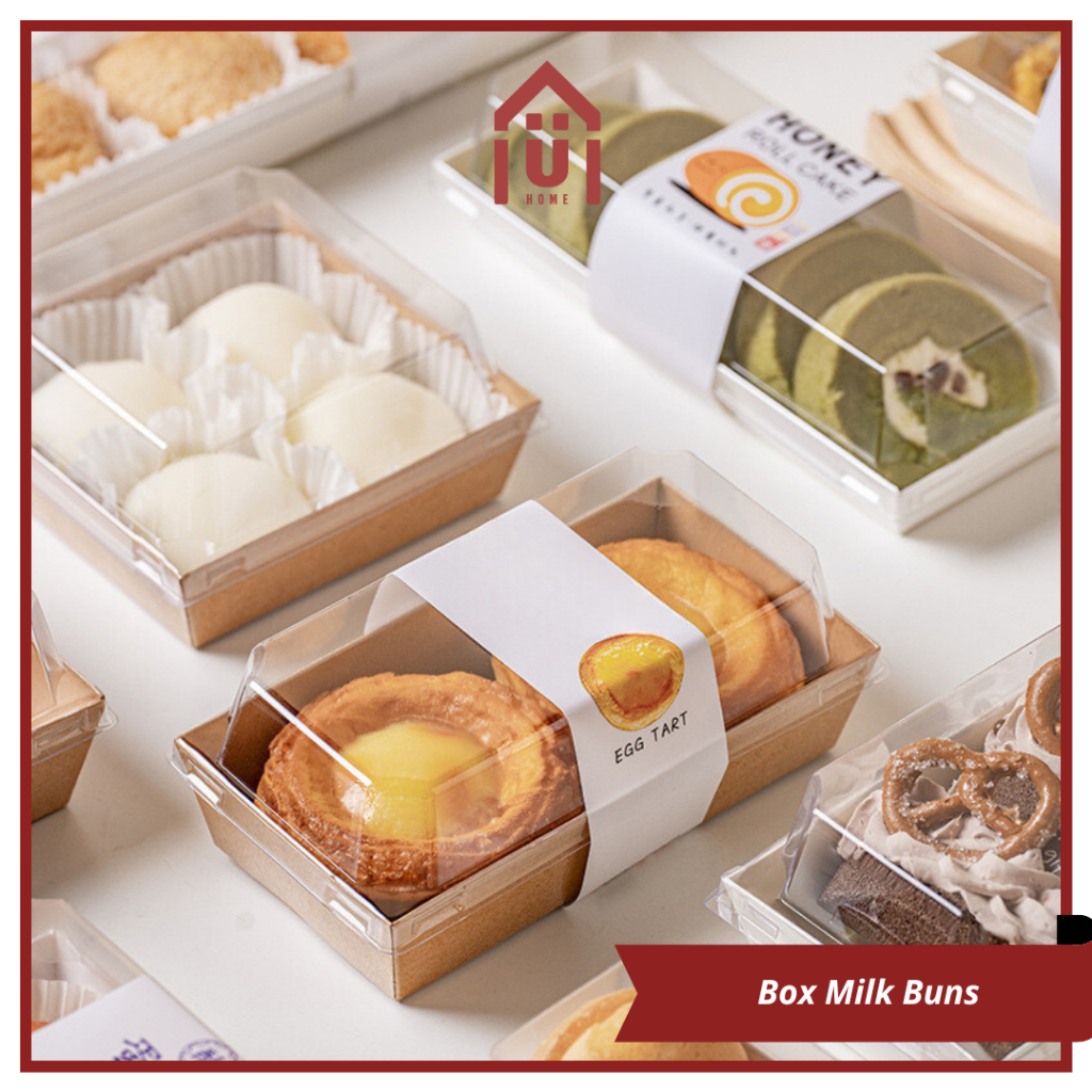 Jual UNISO - BOX MILK BUNS MINI CAKE DESSERT PACKAGING BOX KOTAK ...