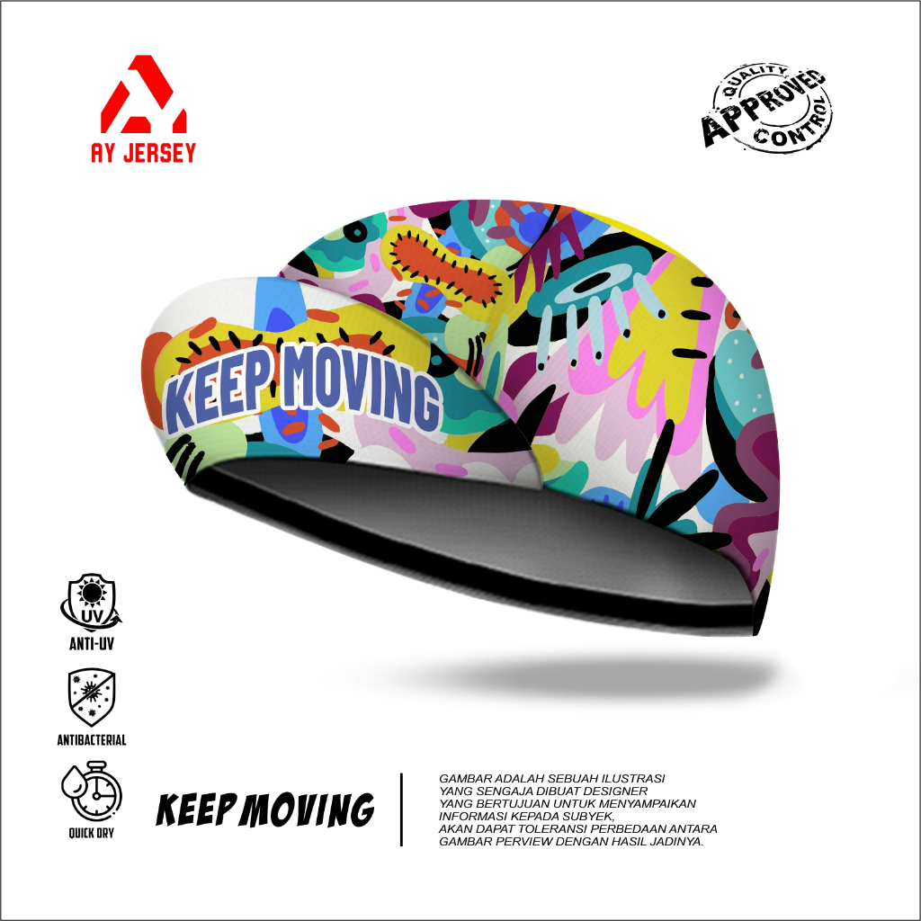 Jual CYCLING CAP KEEP MOVING (TOPI SEPEDA) | Shopee Indonesia