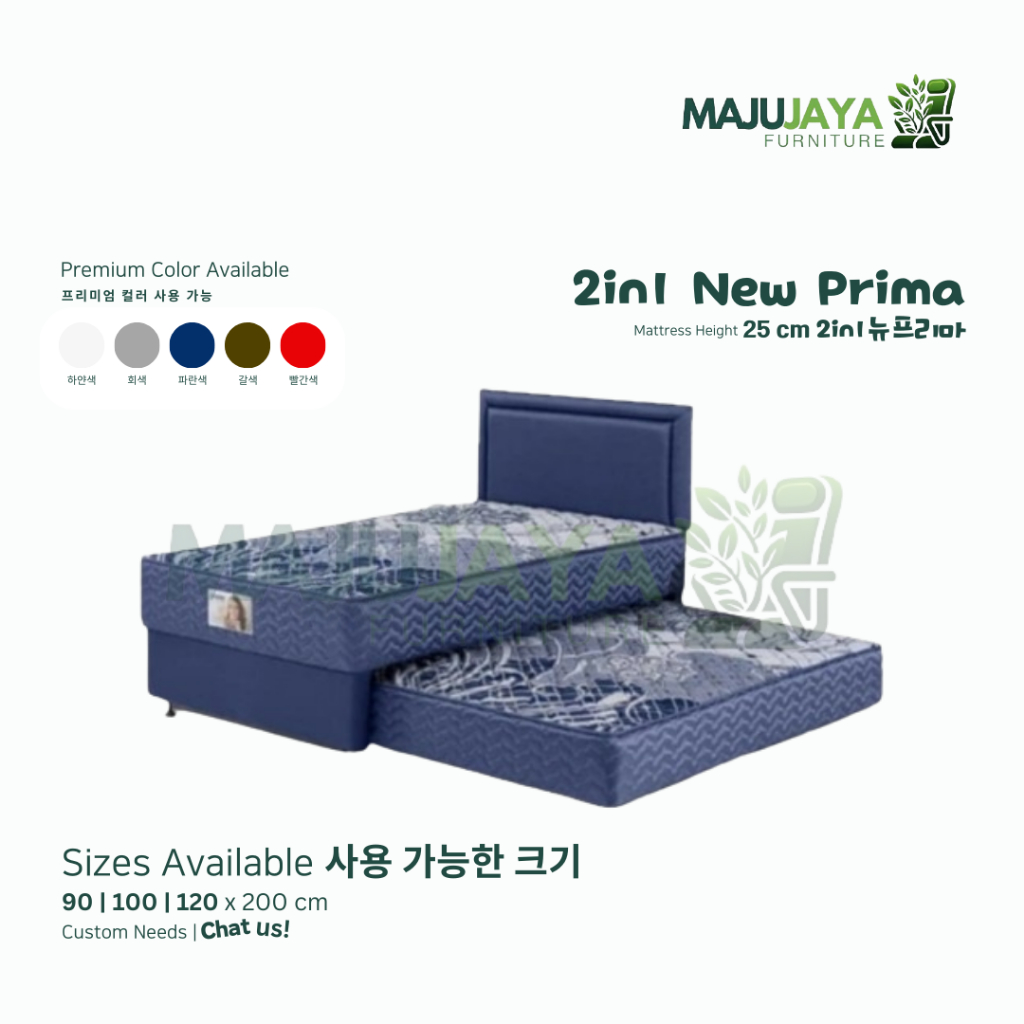 Jual Kasur Springbed Sorong ukuran 100 2in1 Guhdo New Prima 2 in 1 atas bawah ukuran 100 ...