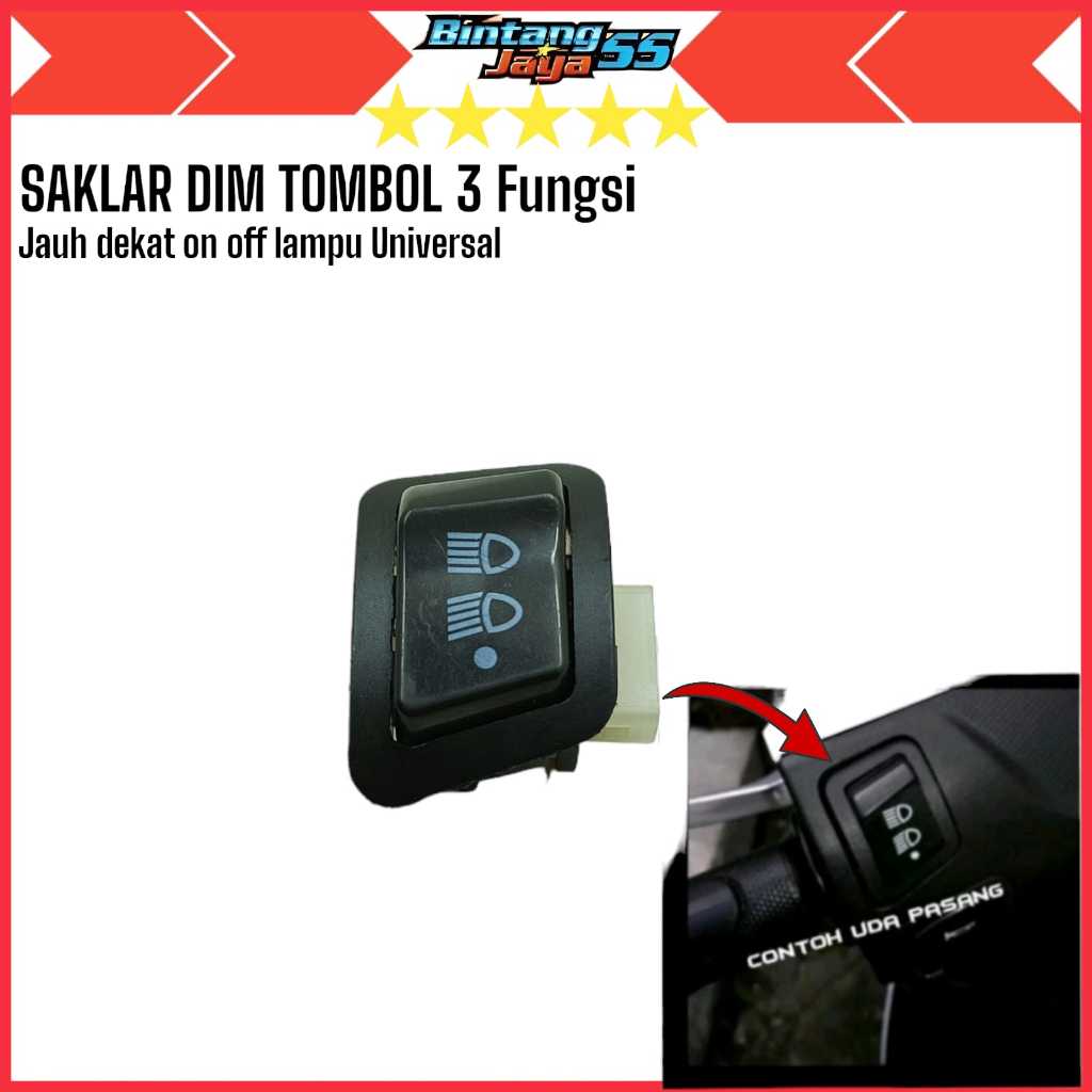 Jual Saklar Dim Dimmer Saklar Tombol Jauh dekat on off lampu 3 titik ...