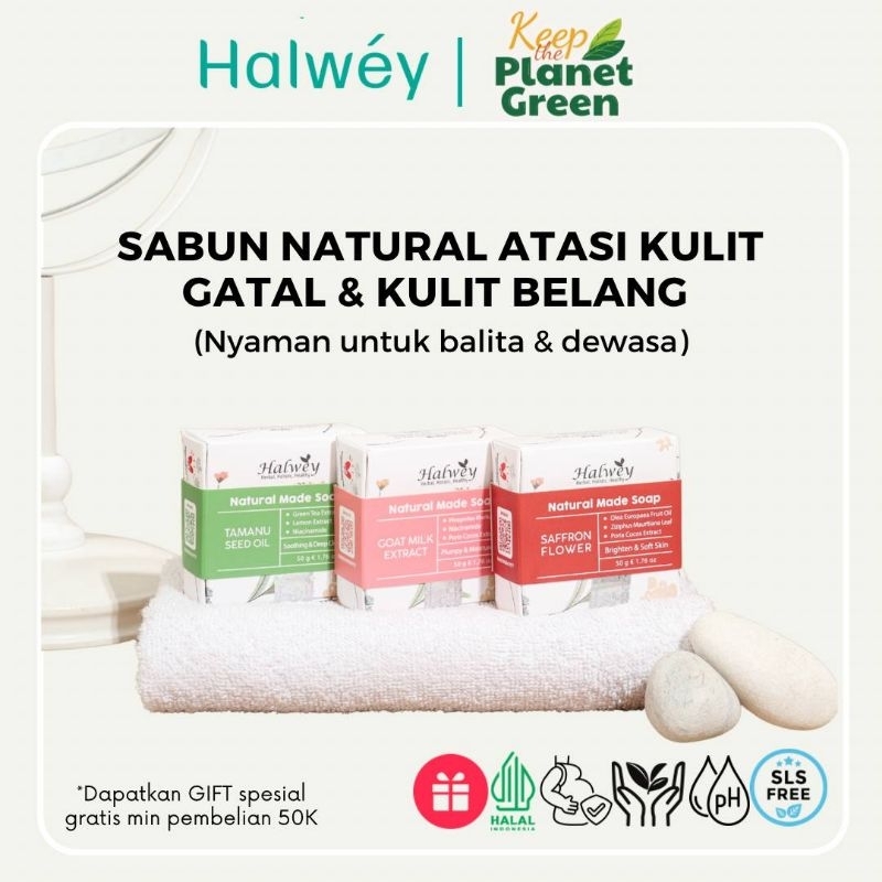 Jual (HALWEY NEW) NATURAL MADE SOAP SABUN MUKA SABUN WAJAH (SAFFRON ...