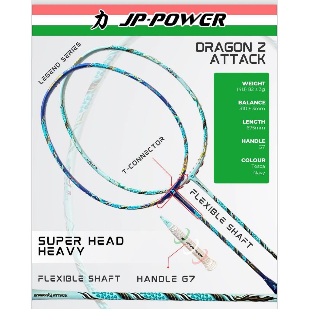 Jual Raket Badminton JP Power Dragon Z Attack | Shopee Indonesia