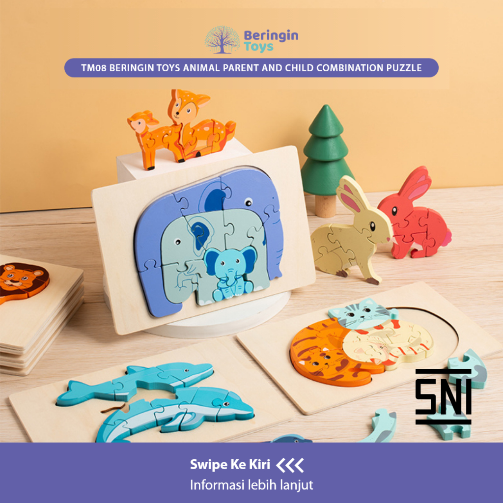 Jual Beringin Toys- Animal Parent And Child Combination Puzzle / Mainan ...