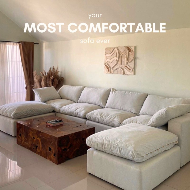 Jual LAZY SOFA - Sofa Sudut Korea Fluffy Empuk Lembut Minimalis Besar ...