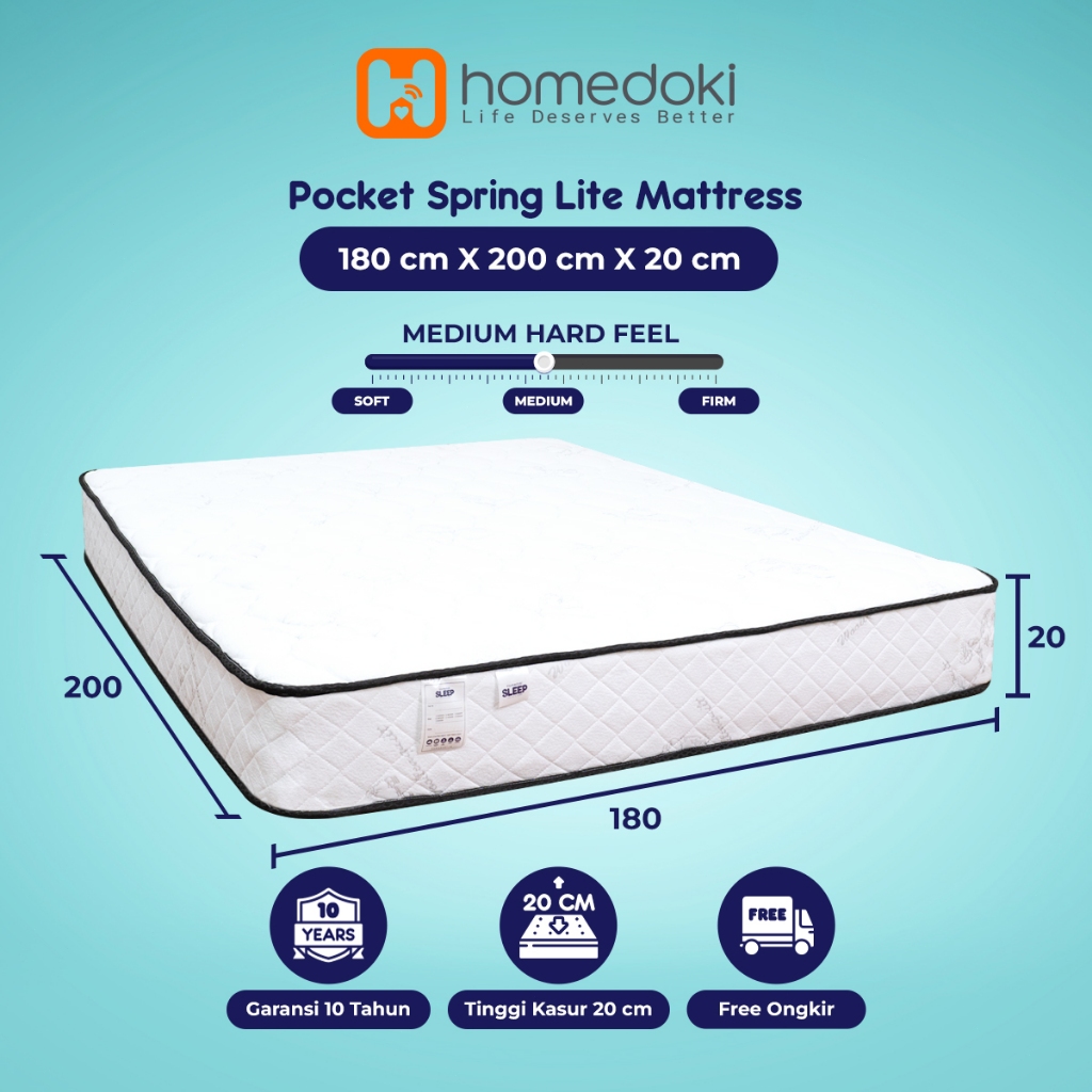 Jual Homedoki LITE Series/Kasur Pocket/Kasur Spring Bed/Matras Kasur ...