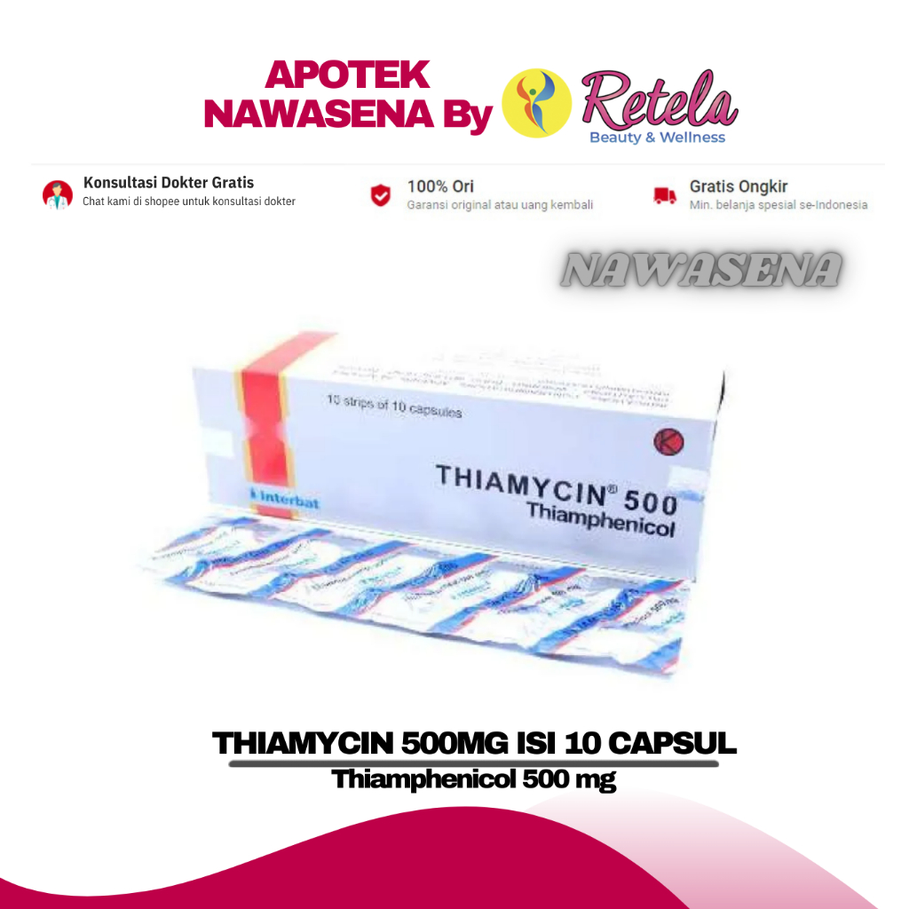 Jual THIAMYCIN 500MG 1 STRIP 10 CAPSUL ( Thiamphenicol 500 mg ...
