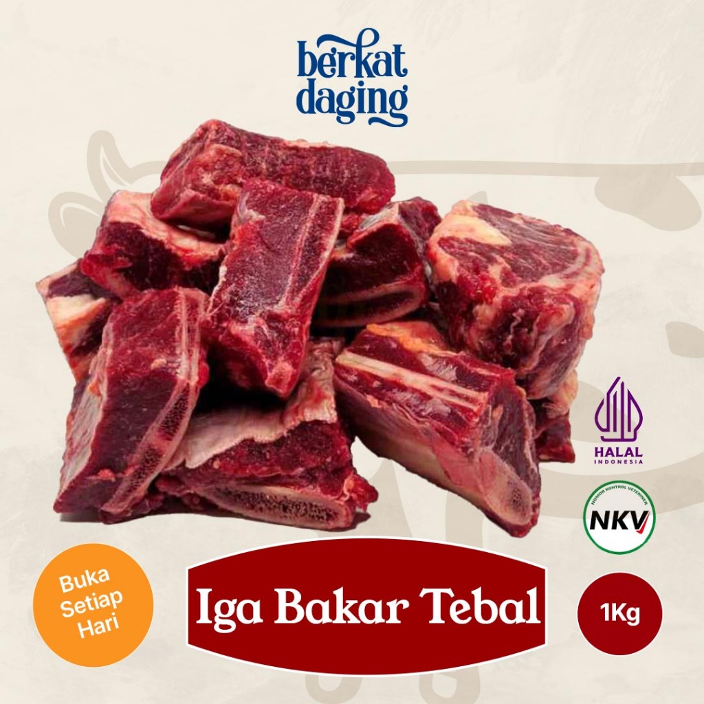 Jual Iga Sapi 1kg - Daging Tebal Tulang Kecil Beef ShortRibs Premium ...