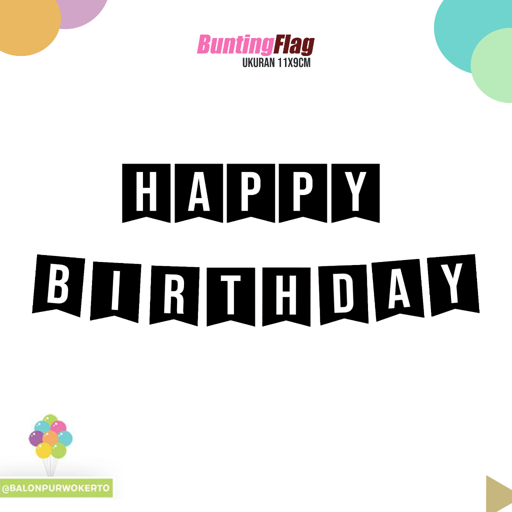 Jual Bunting Flag Custom Happy Birthday | Bendera Happy Birthday ...