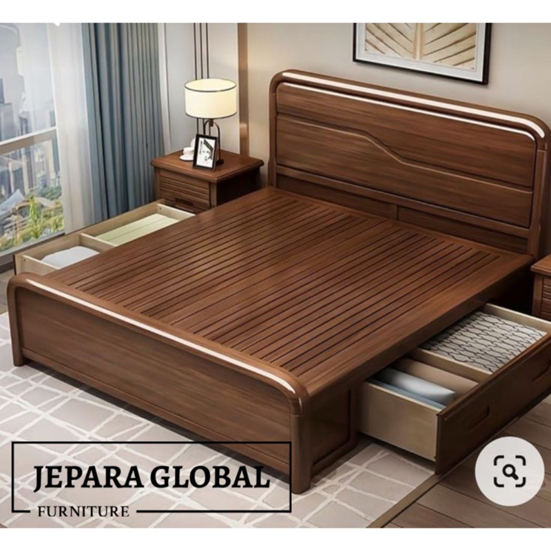 Jual REAL PICT dipan tempat tidur minimalis blok laci japan (dipan jati ...