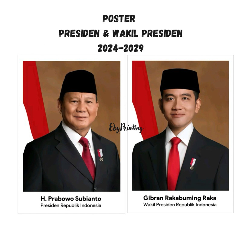 Jual Poster Foto Presiden dan Wakil Presiden RI Termurah 1 Hari Jadi ...