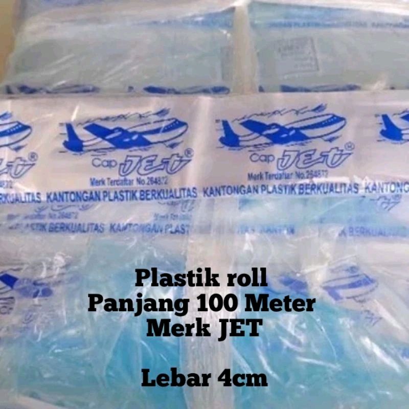 Jual Plastik Sosis Plastik Roll Merk JET panjang 100 meter lebar 4 cm ...