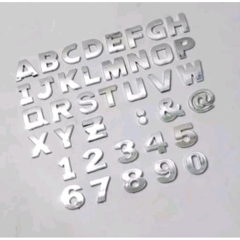 Jual Emblem logo HURUF dan ANGKA warna silver chrome untuk variasi ...
