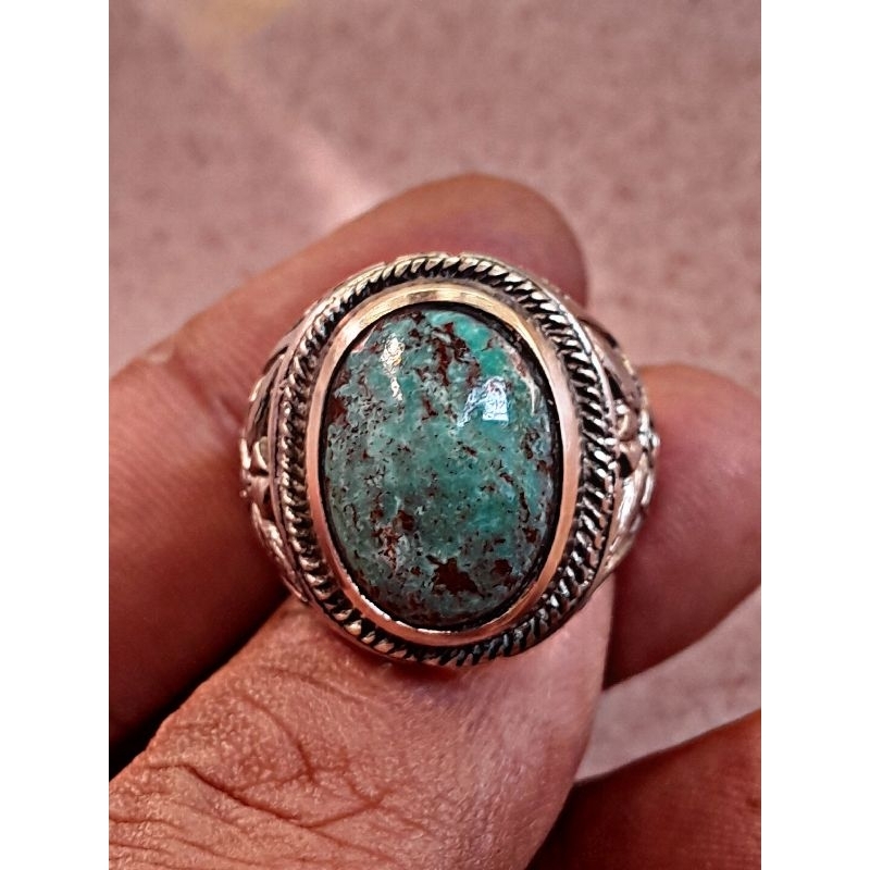 Jual pirus persia biru tua dim 16 size jari 7 jaminan asli batu pirus ...