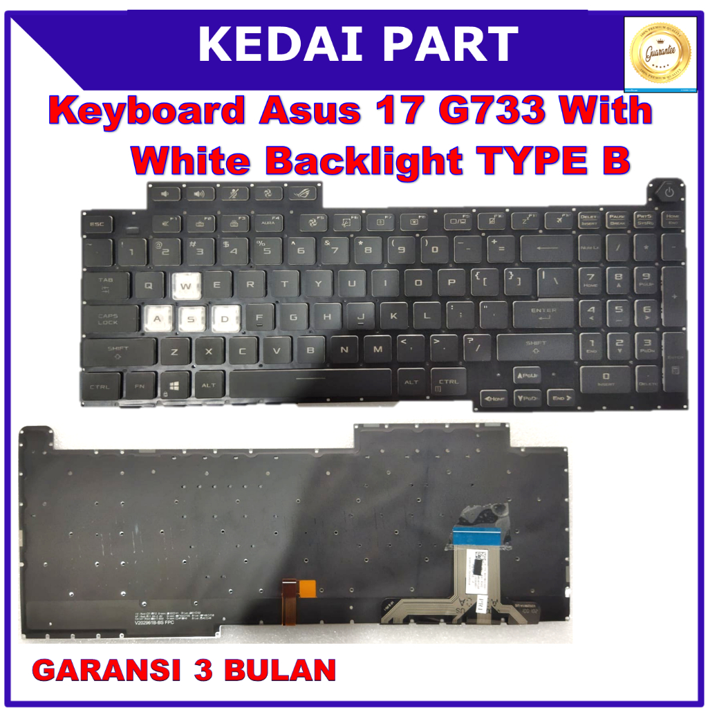 Jual Keyboard Asus ROG Strix Scar 17 G733 G733cw G733cx G733py G733z ...