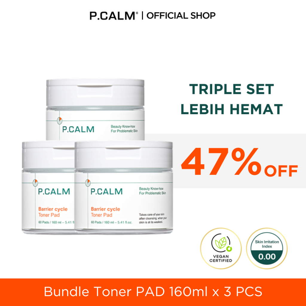 Jual P.CALM [BUNDLE 3 PCS] Barrier Cycle Toner Pad 160ml | Shopee Indonesia