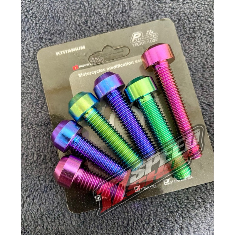 Jual baut m8 drat 12 small heat titanium gr5 | Shopee Indonesia