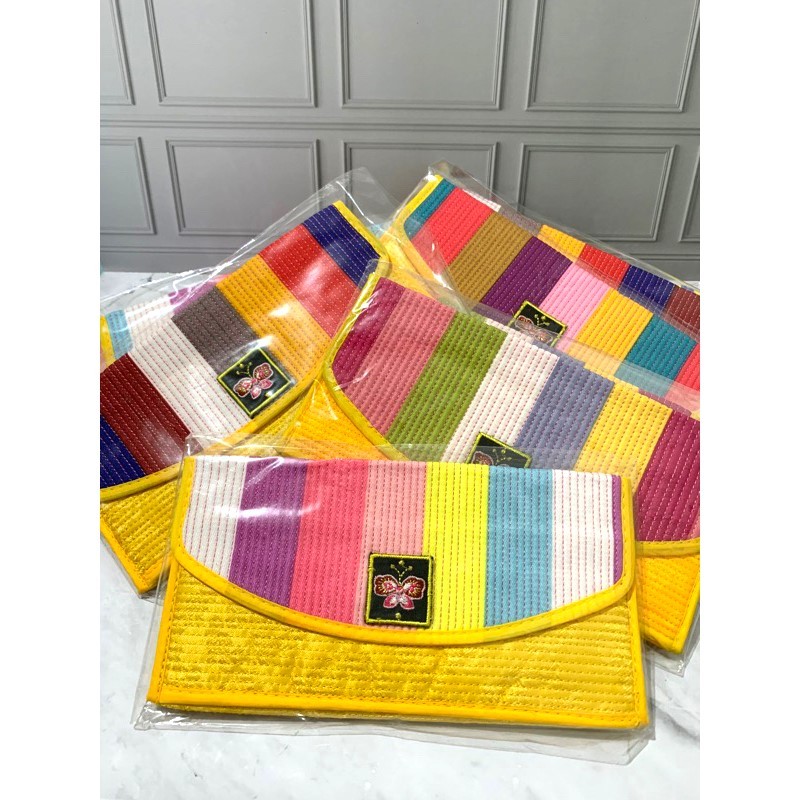 Jual Dompet uang panjang bahan kain ala korea (KUNING) | Shopee Indonesia