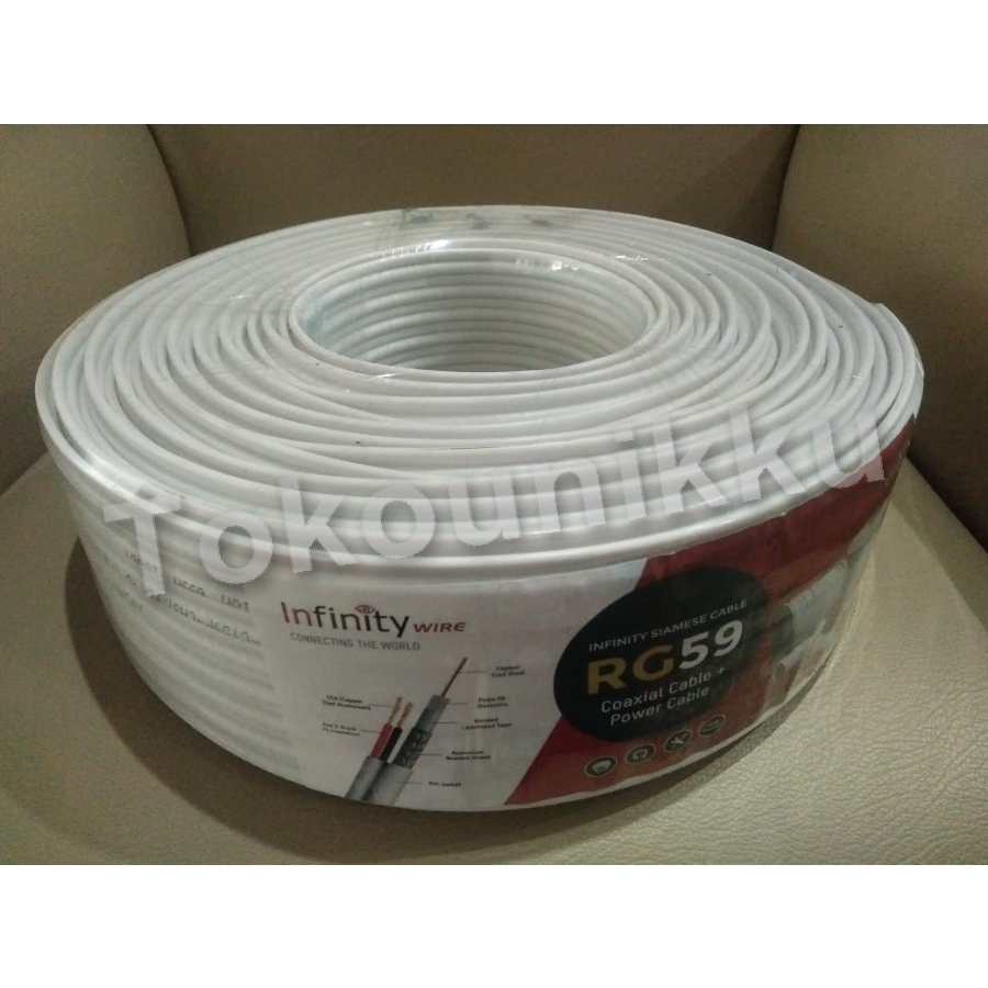 Jual KABEL CCTV RG59 COAXIAL + POWER INFINITY 100M | Shopee Indonesia