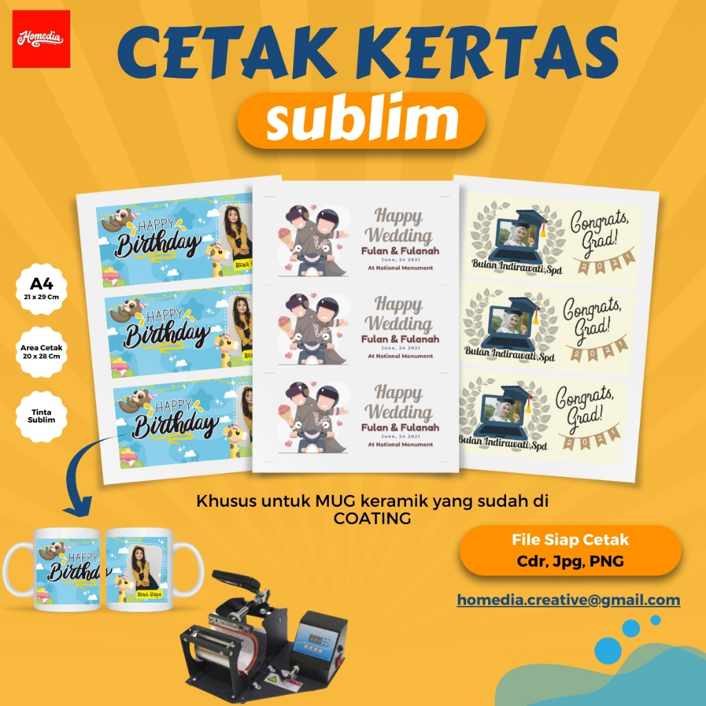 Jual Paket Kertas Sublim Plus Cetak Print Gambar A4 Jasa Cetak Print ...