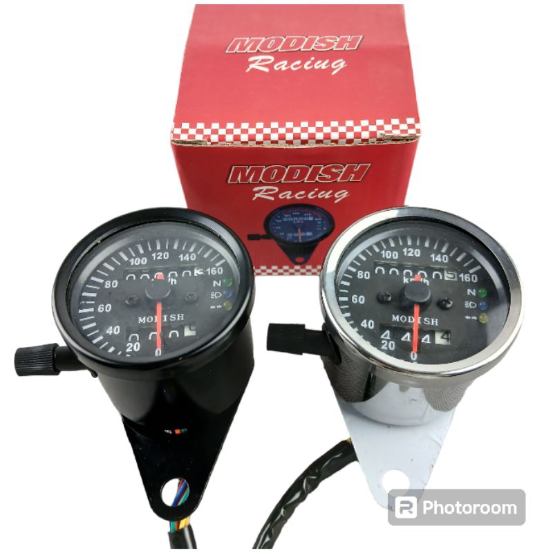 Jual Speedometer Motor Universal Bulat Hitam/ Spidometer Motor Bulat ...
